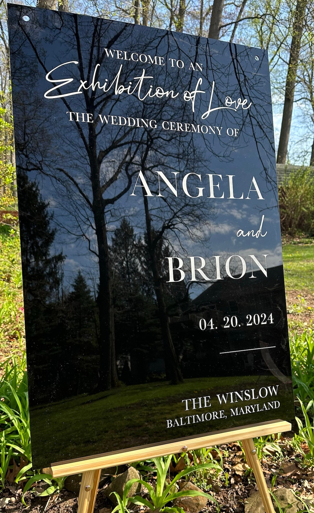 Black Acrylic Welcome Sign / A2, A1, A0 / Wedding Acrylic Chart ...