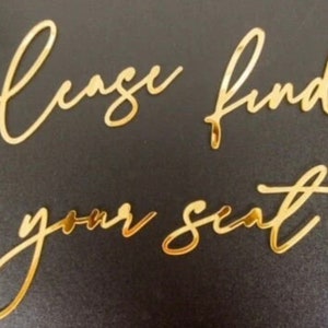 Your Seat Awaits, Please Find Your Seat Lettering Cutouts ONLY, Wedding ...