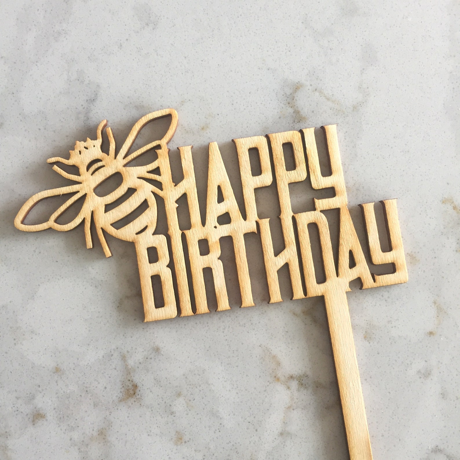 Happy birthday bee cake topper / birthday cake topper / | Etsy