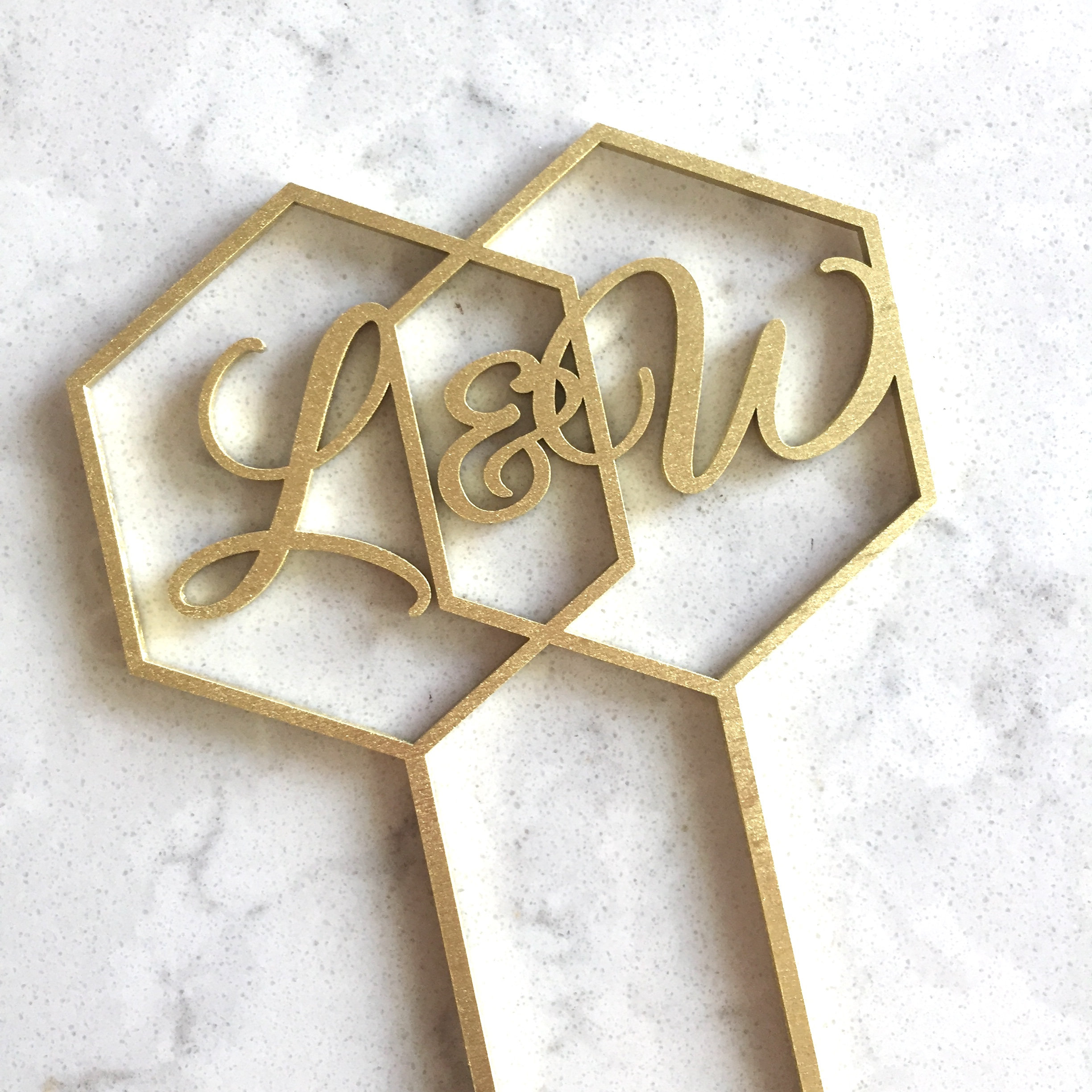 CUSTOM Geometric Cake Topper // Wedding Cake Topper // Custom Cake ...