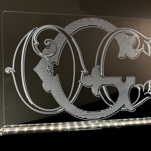 LED Monogram, Wedding Monogram, Personalized LED Monogram, Head Table ...