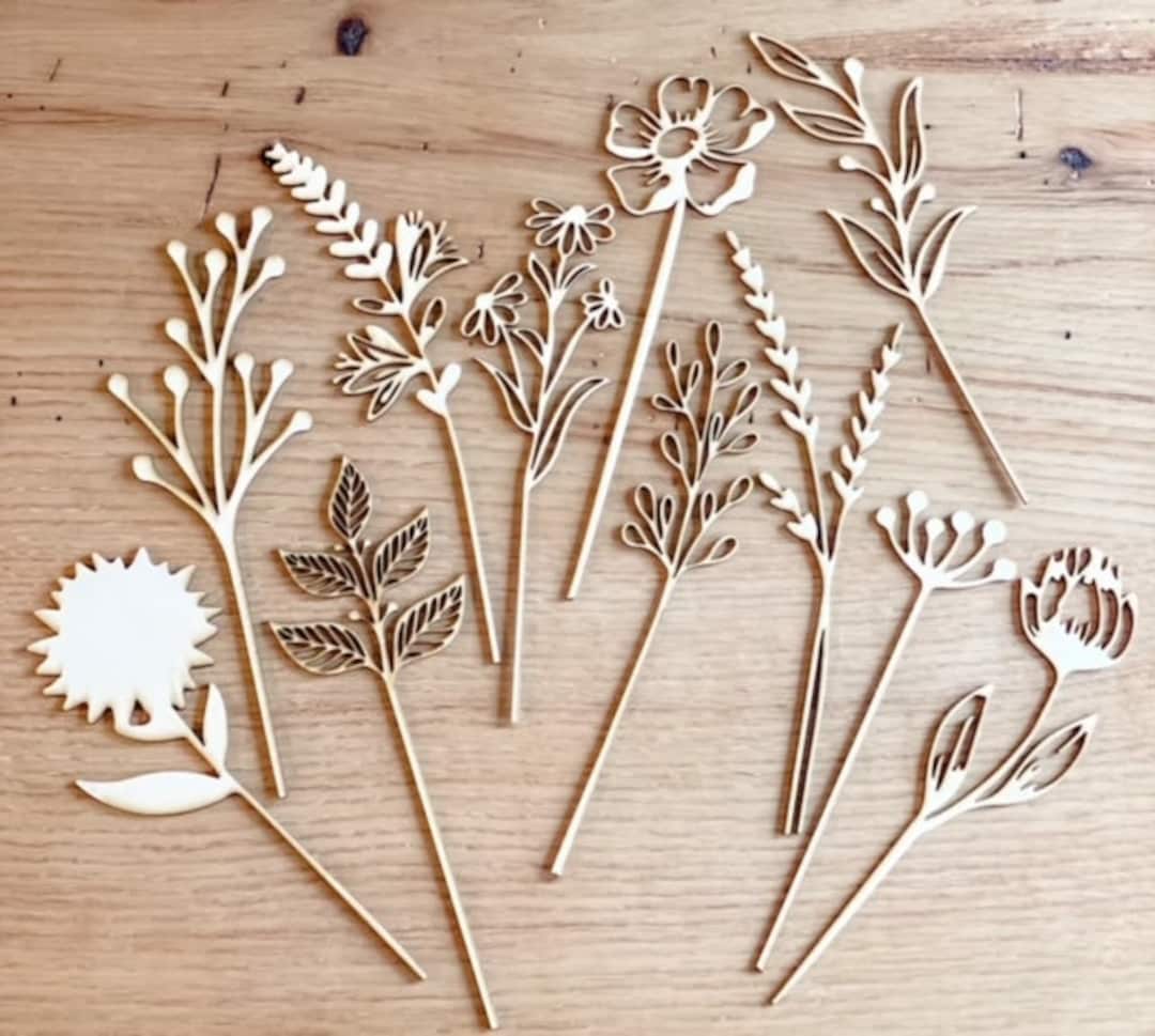 Wooden Flower Bouquet, Wood Flowers, 12 Wooden Flowers , Memorial ...