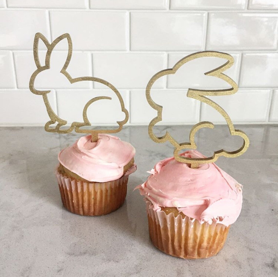 Rabbit Cupcake Toppers // Bunny Cupcake Toppers // Bunny - Etsy