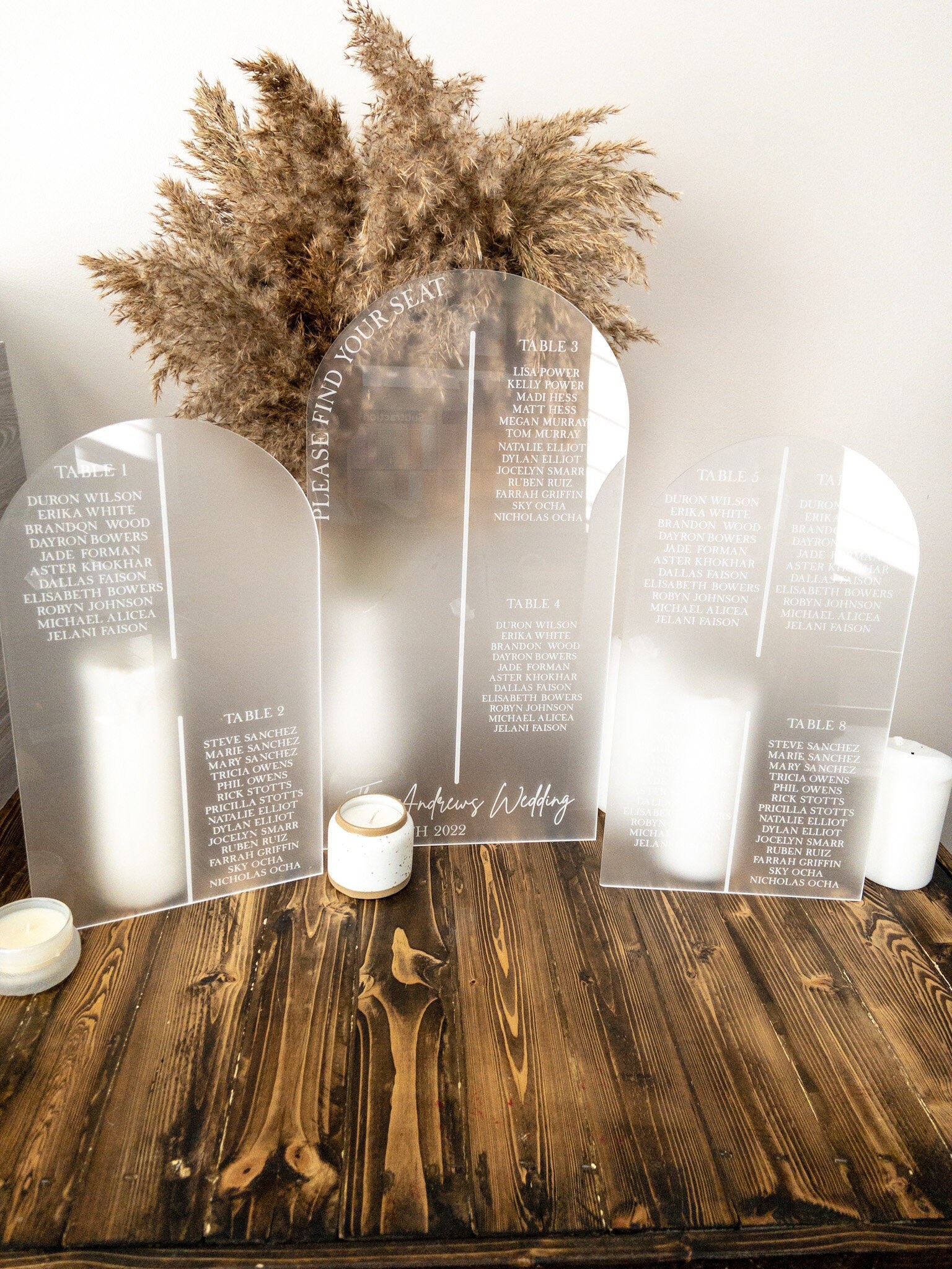 Arched Seating Chart / Custom Seating Chart / Modern Welcome - Etsy