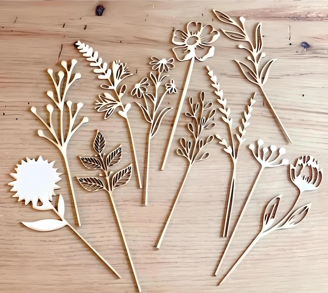 Wooden Flower Bouquet, Wood Flowers, 12 Wooden Flowers , Memorial ...