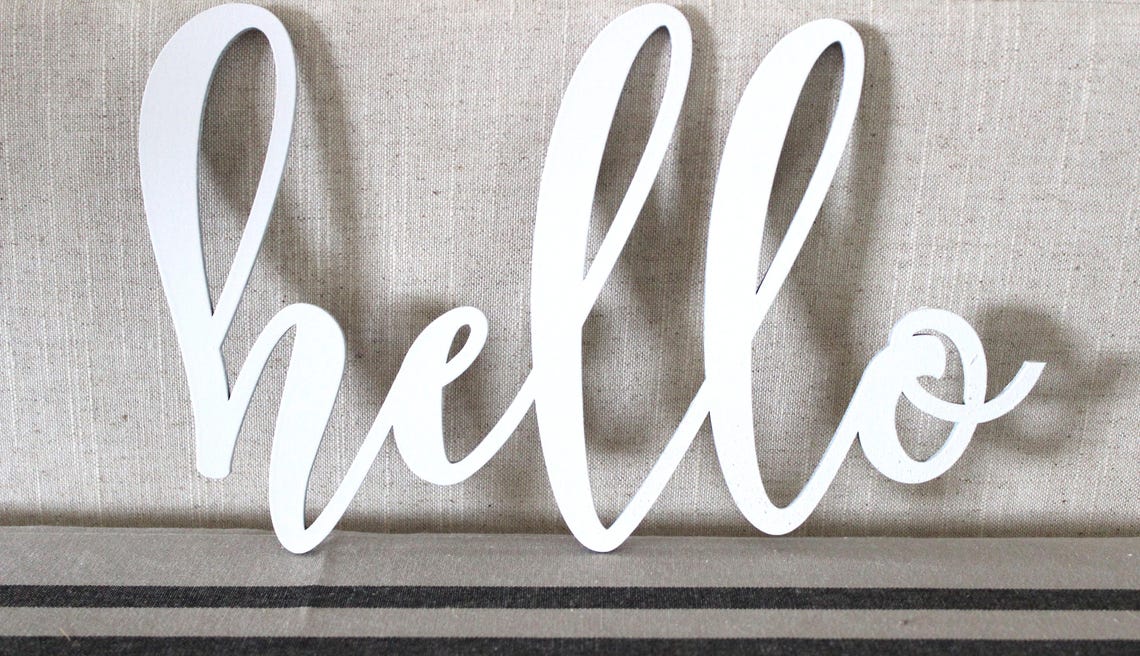 Hello Sign, Wood Hello Sign, Porch Décor, Welcome Home Décor, Rustic ...