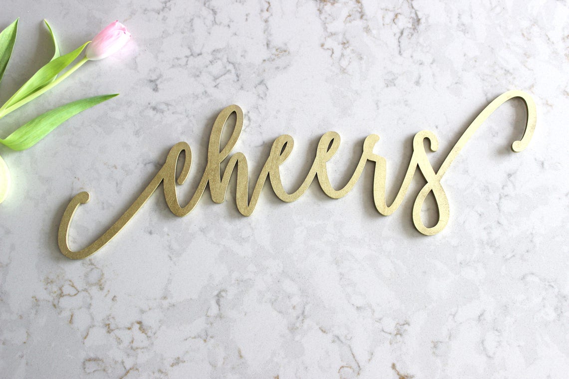 Cheers Sign // Wood Wedding Decor // Wedding Signs // Wedding Decor ...