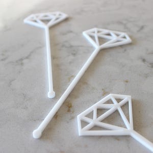 Diamond Drink Stirrers // Drink Stirrers // Bridal Shower // Engagement ...