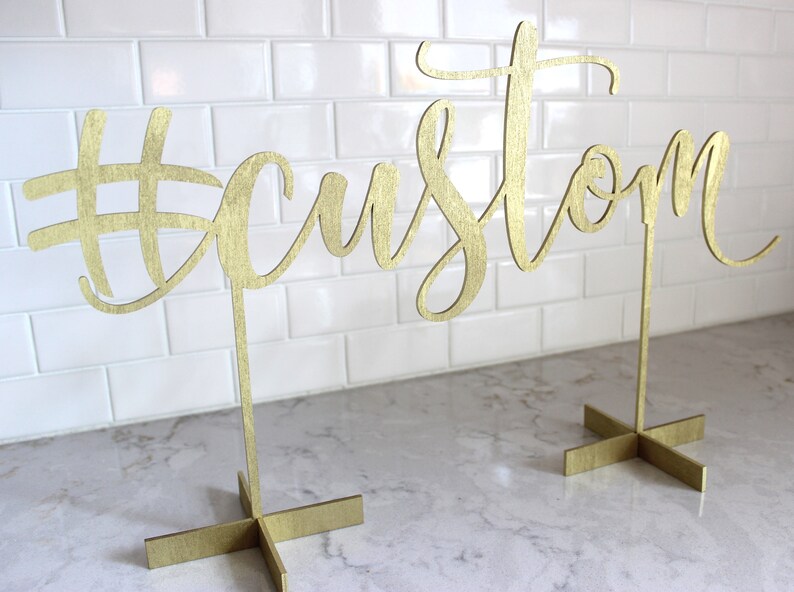 Custom Hashtag Laser Cut Name Sign // Personalized Wedding - Etsy