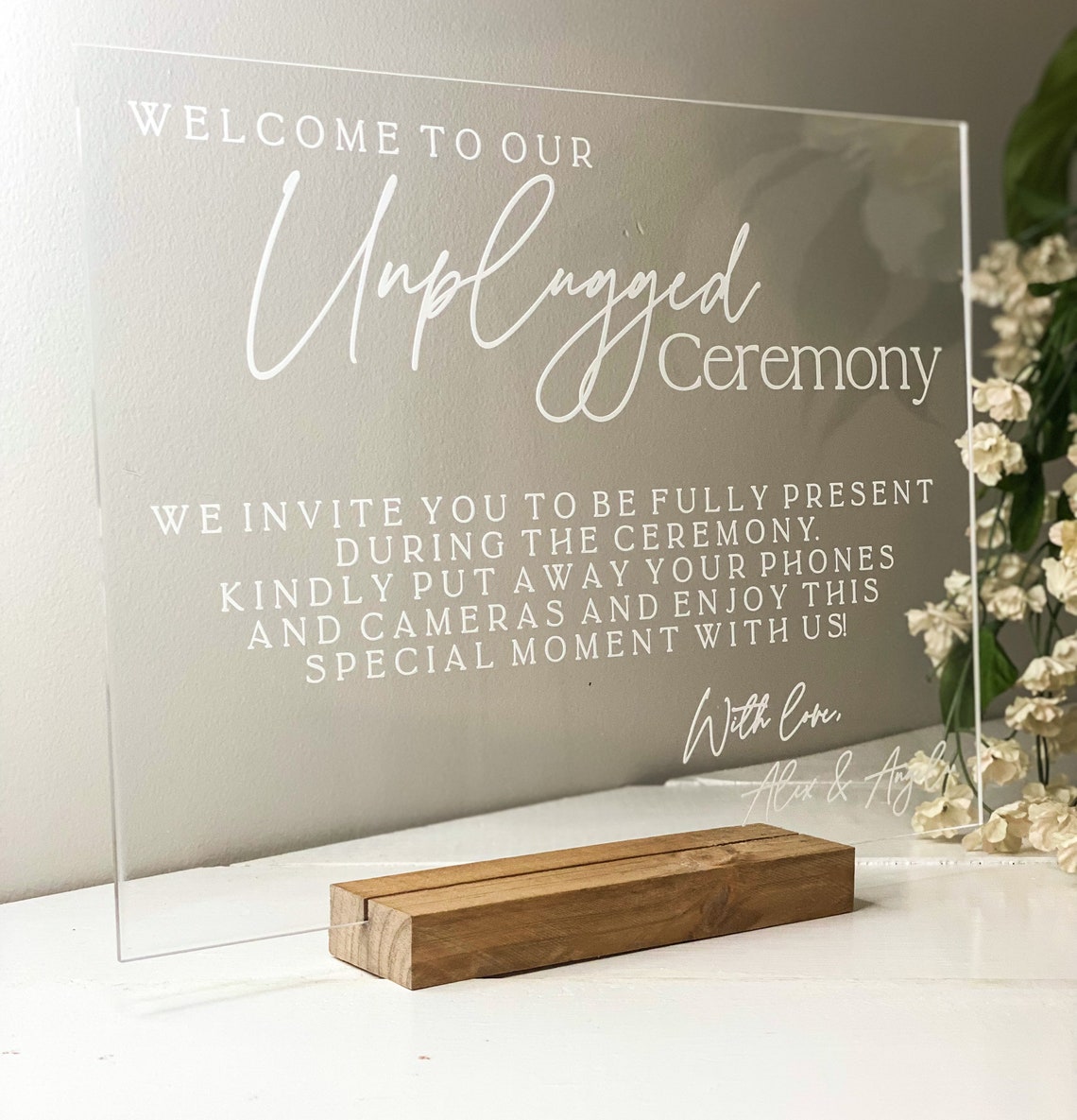 Unplugged Ceremony Sign / Unplugged Sign / Unplugged Event / Acrylic ...