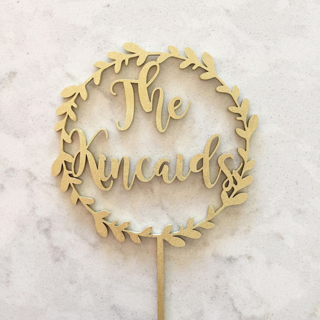 Custom Wreath Cake Topper / Custom Wedding Cake Topper / - Etsy