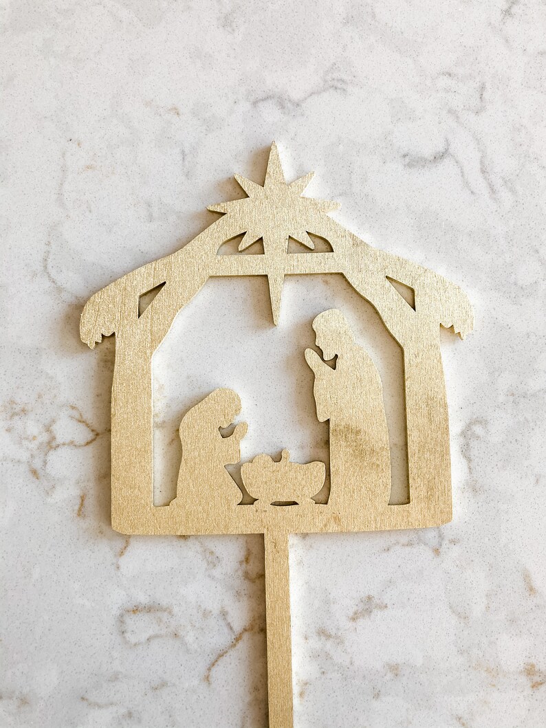 Nativity Cake Topper, Happy Birthday Jesus Cake Topper, Christmas Cake ...