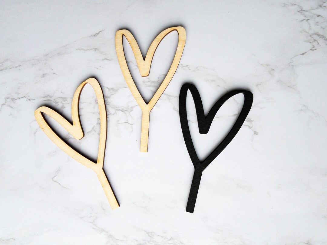 Heart Cupcake Toppers, One Dozen Heart Toppers, Valentines Day, Heart ...