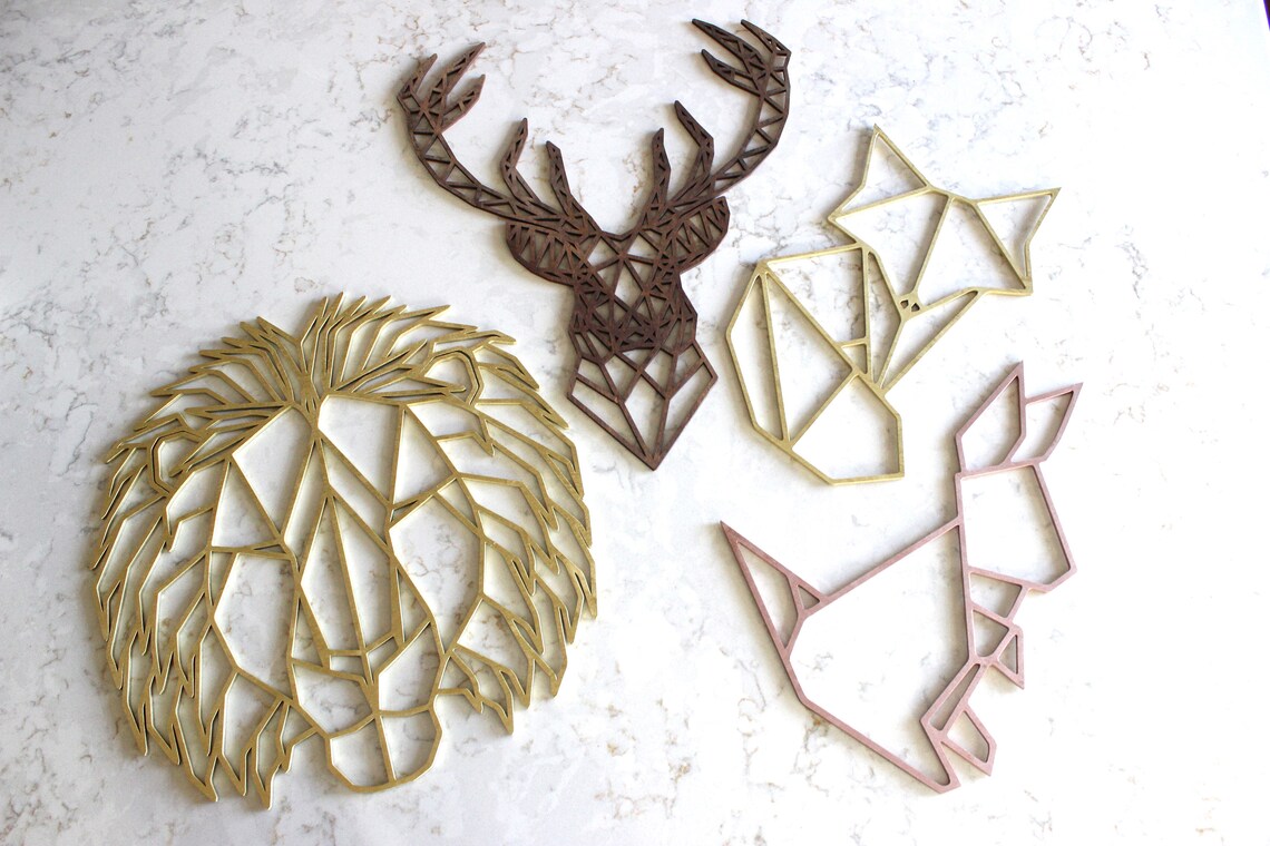 Geometric Rabbit // Wood Bunny //kids Decor // Geometric Animals ...