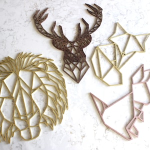 Geometric Fox // Wood Fox // Kids Decor // Geometric Animals // Modern ...