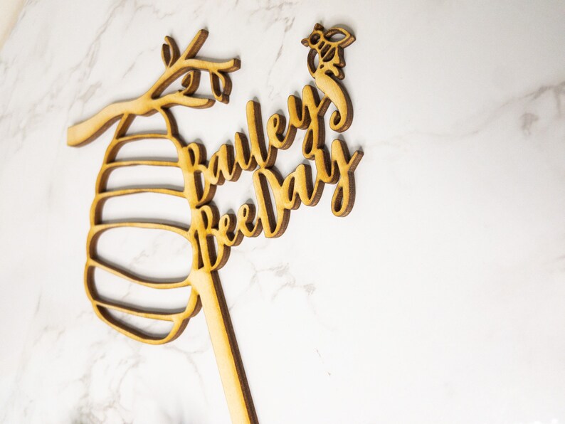 Custom Bee Cake Topper Birthday Cake Topper Wood Cake - Etsy