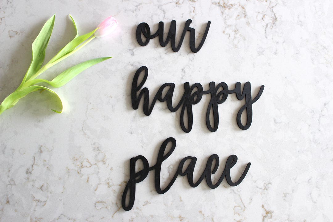 Our Happy Place Sign, Wood Sign, Home Decor, Gather Decor, Rustic Wood ...
