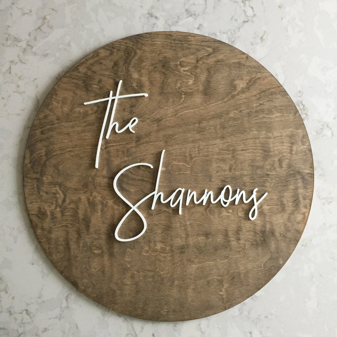 Custom Circle Board Name Sign / Wedding Sign / Custom Name Sign ...