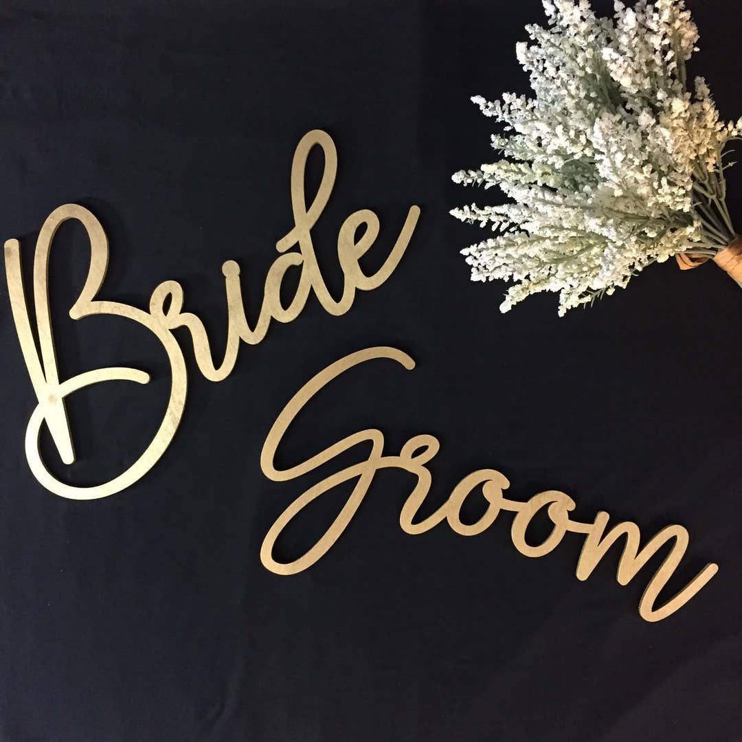 Bride Groom Signs // Wood Wedding Decor // Wedding Signs // Wedding ...