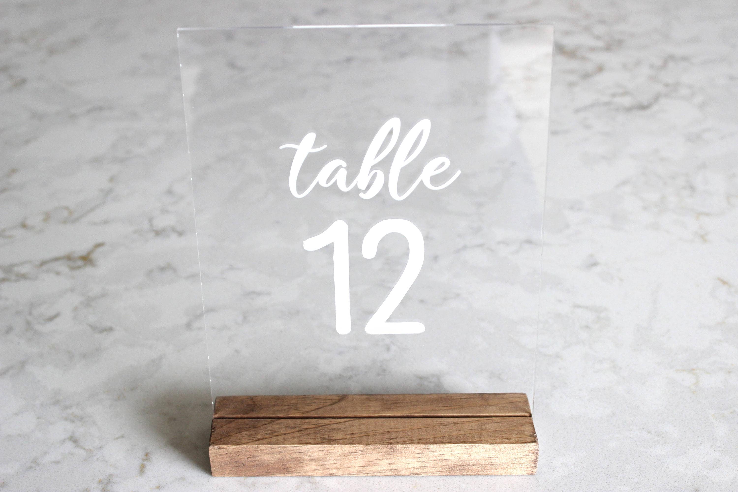 Set of Acrylic Table Numbers // Wedding Table Numbers // Clear - Etsy