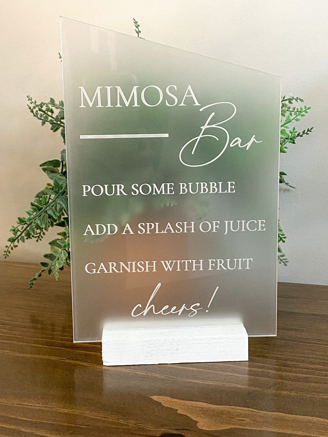 Acrylic Mimosa Bar Sign, Modern Mimosa Sign, Bridal Shower Mimosa Bar ...
