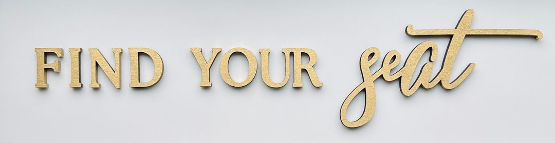 Find Your Seat Lettering Cutouts ONLY, Wedding Seating Chart Sign ...