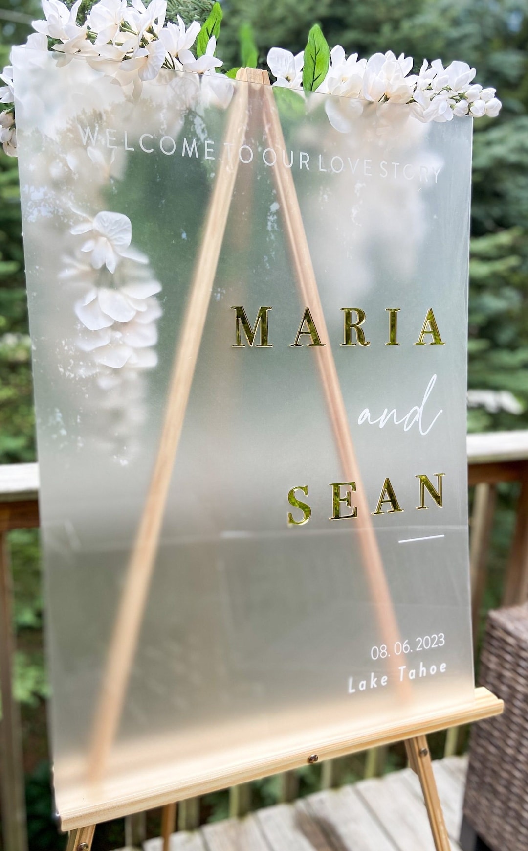 Modern Welcome Sign, Acrylic Welcome Sign, Gold Wedding Welcome Sign ...