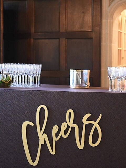 Cheers Sign, Gold Bar Sign, Wedding Decor, Bar Wedding Signs, Ceremony ...