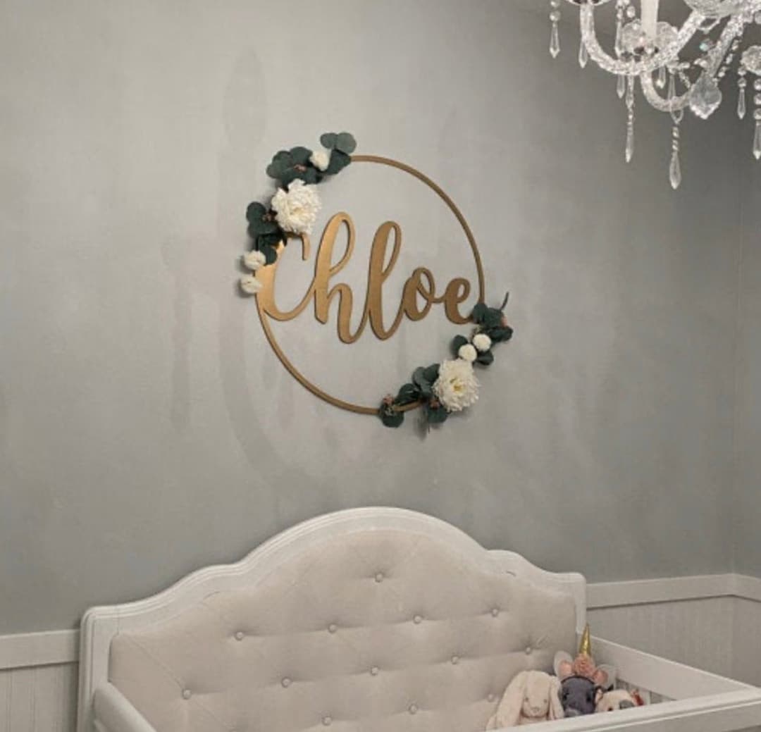 Large Circle Name Sign, Custom Circle Wedding Sign, Name Sign, Custom ...