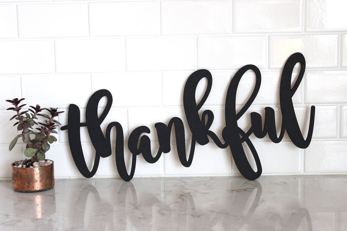 Thankful Sign, Wooden Thankful Sign, Fall Décor, Thanksgiving Décor ...