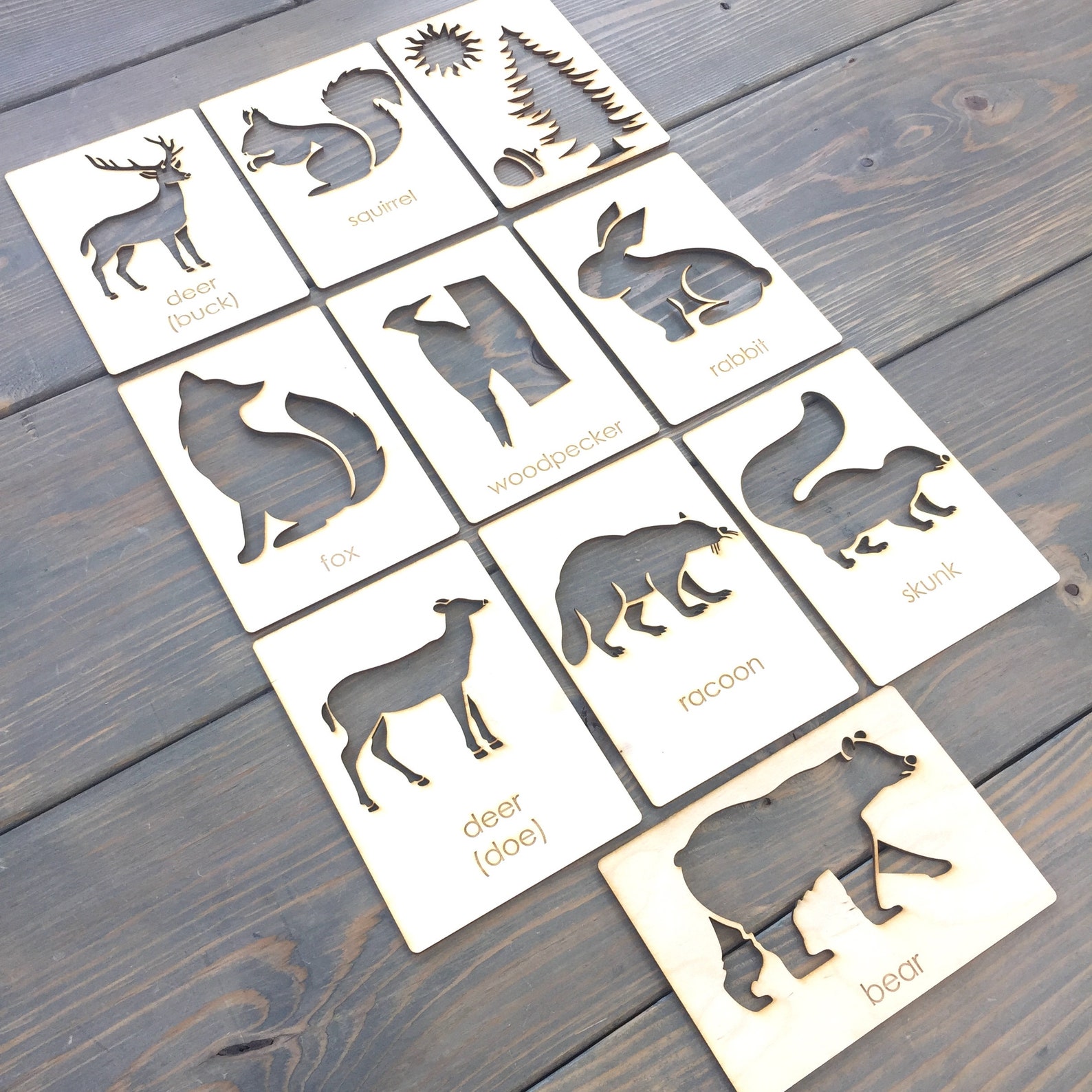 Woodland Animal Stencil Set // Stencil Set // Animal Stencils - Etsy