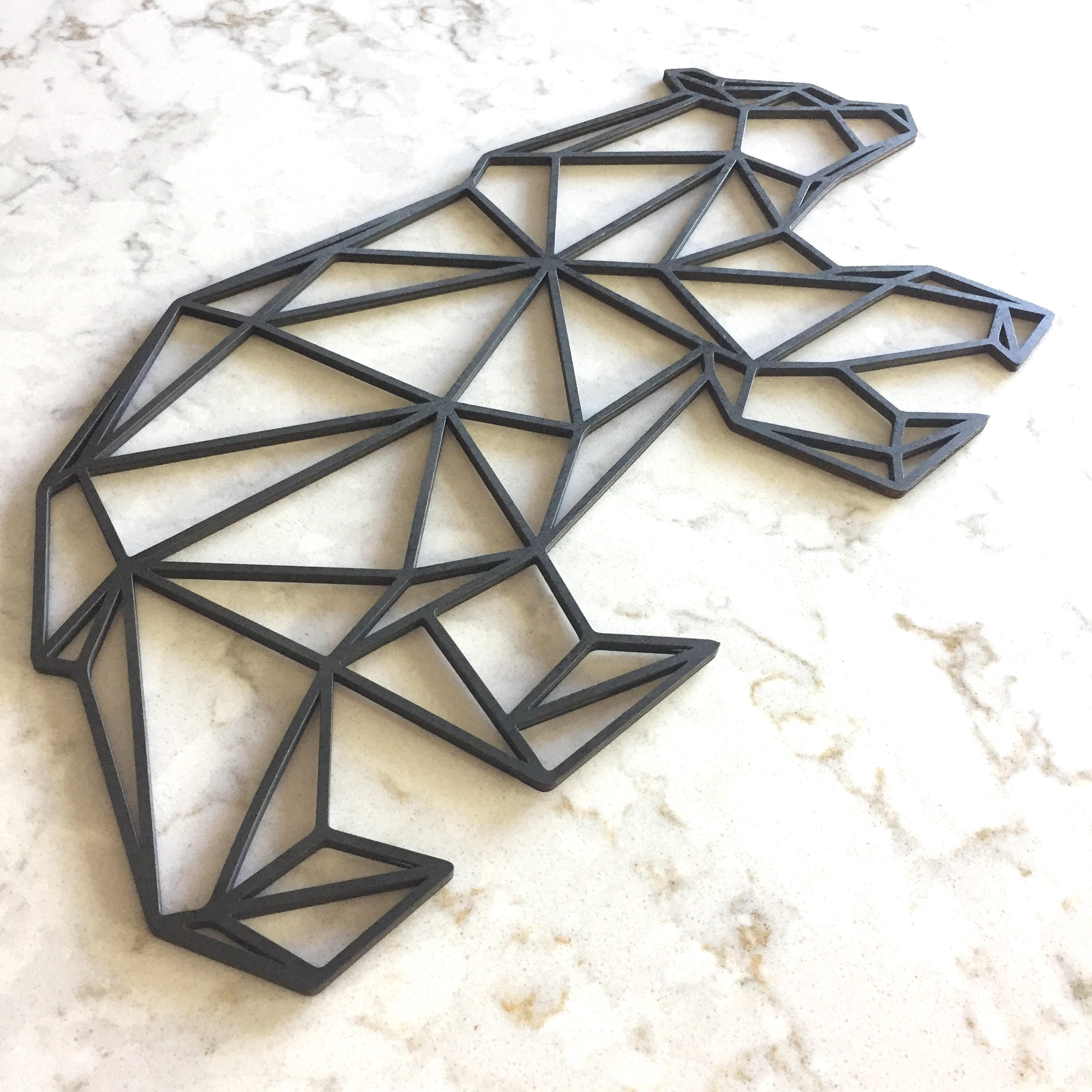 Geometric Bear // Wood Bear // Kids Decor // Geometric Animals - Etsy