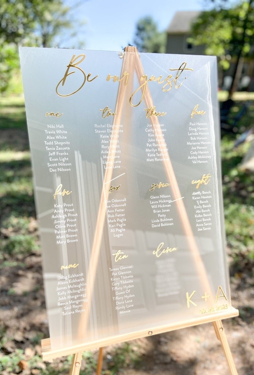 Be Our Guest Wedding Seating Chart, Custom Acrylic Seating Chart, Gold ...