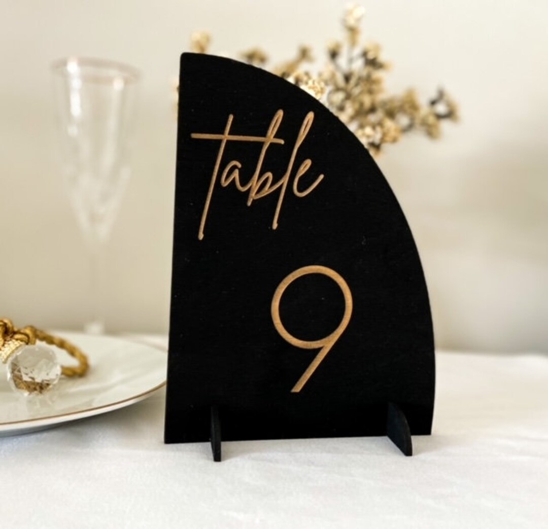 Modern Wooden Wedding Table Numbers, Arched Table Numbers, Calligraphy ...