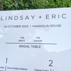 Modern Seating Chart, Family Style Seating Chart, Elegant Bridal Table ...