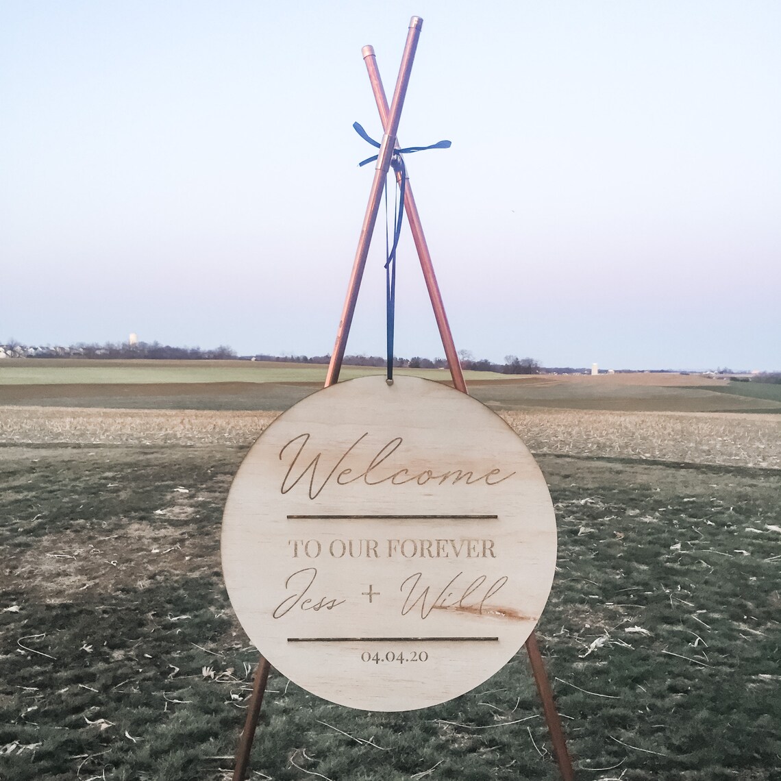 Copper Teepee Stand //wedding Welcome Stand // Wedding Sign - Etsy