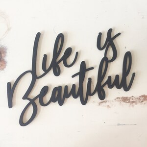 Life is Beautiful Sign, Happy Sign, Porch Decor, Welcome Décor, Rustic ...