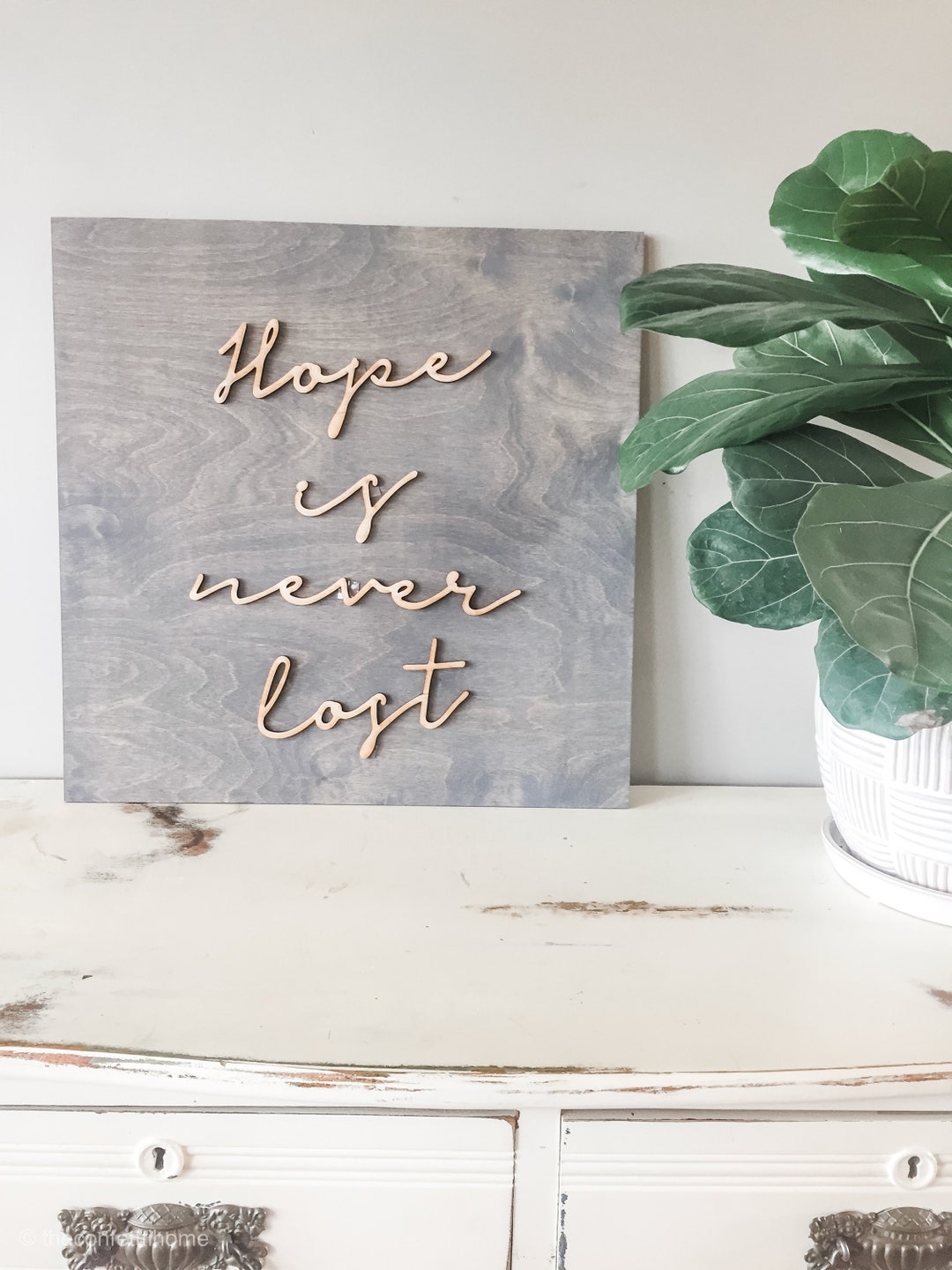 Hope is Never Lost Sign, Wood Hope Sign, Decor, Rustic Wood Sign, Wood ...