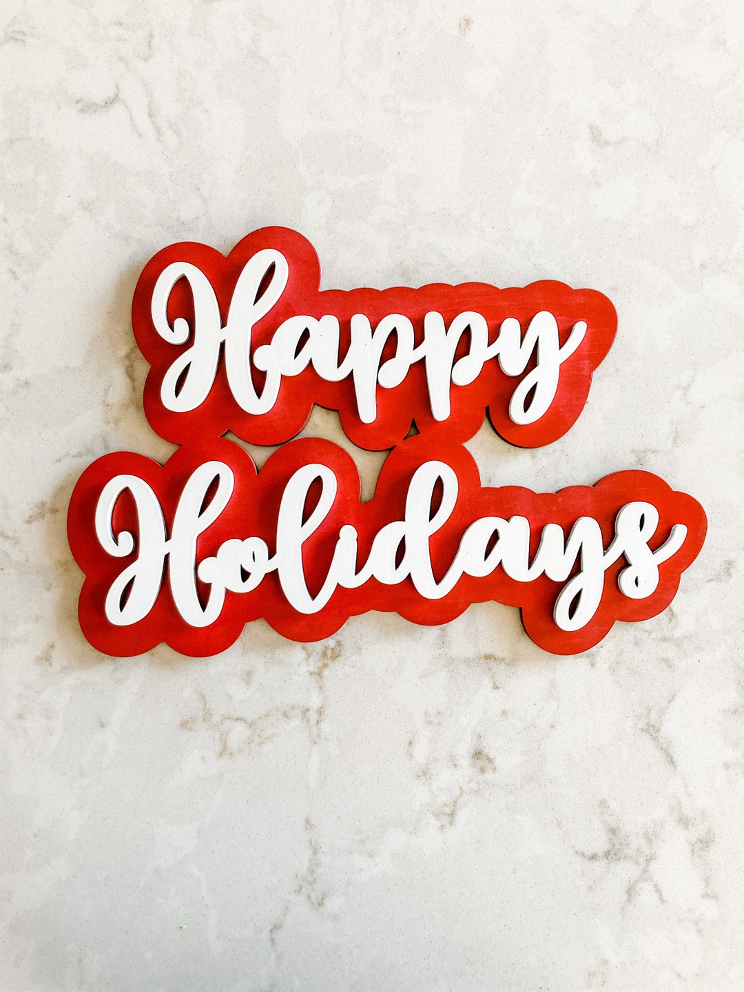 Happy Holidays Sign // Wood Happy Holidays Sign //christmas Decor ...