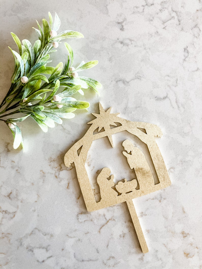 Nativity Cake Topper, Happy Birthday Jesus Cake Topper, Christmas Cake ...