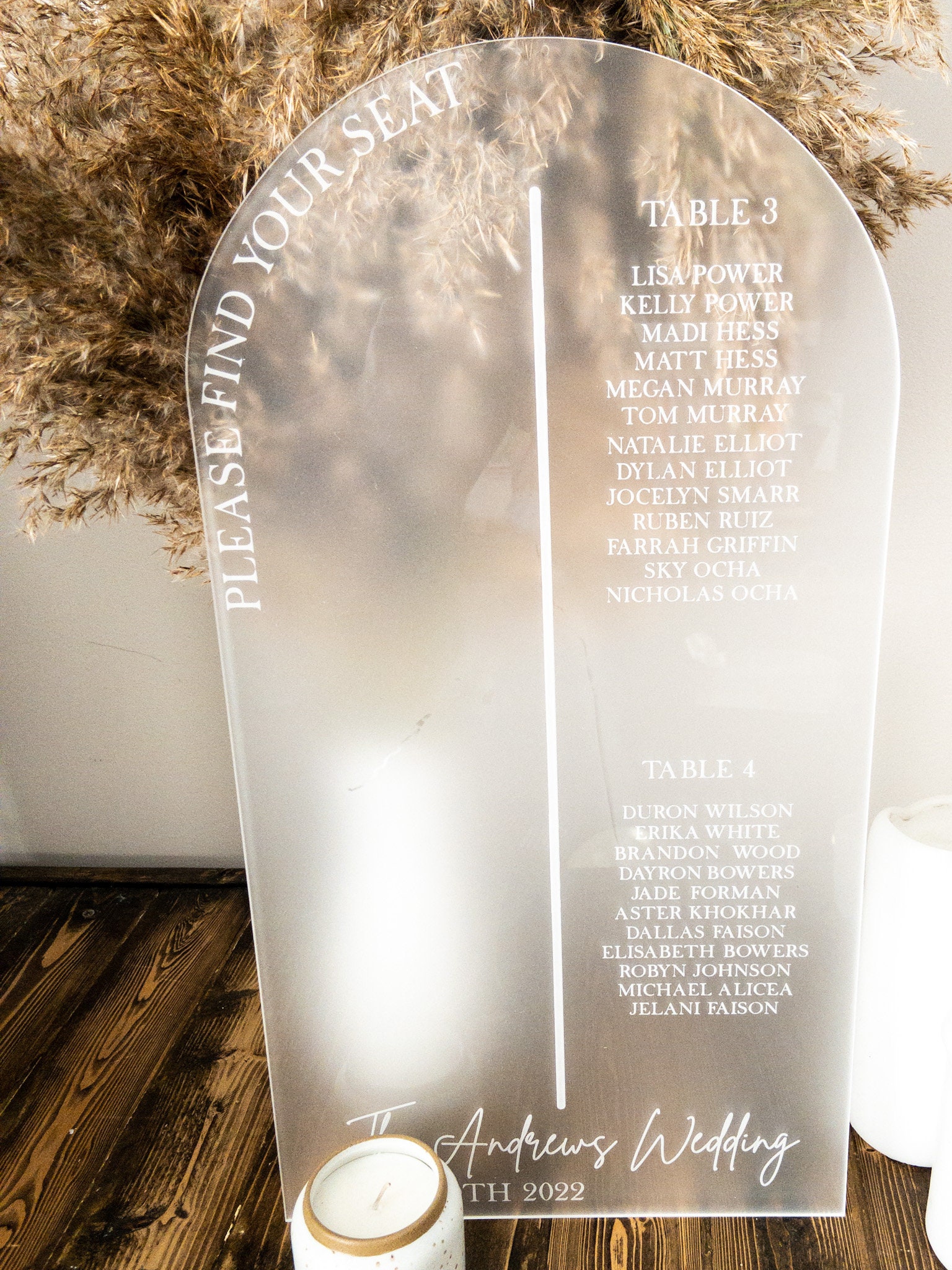 Arched Seating Chart / Custom Seating Chart / Modern Welcome - Etsy