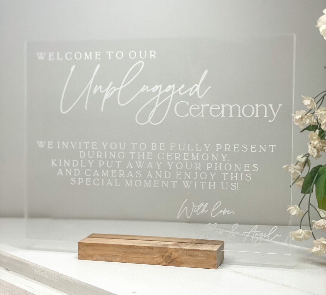 Unplugged Ceremony Sign / Unplugged Sign / Unplugged Event / Acrylic ...