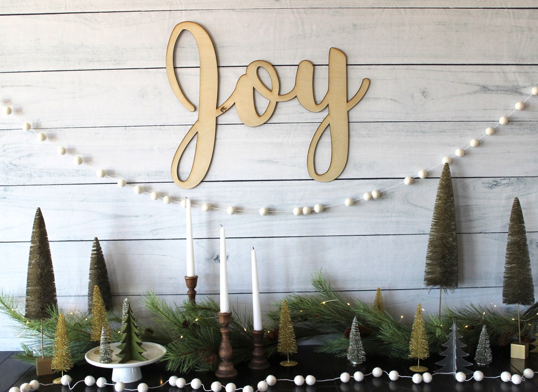 Wooden Joy Sign, Large Wooden Joy Sign, Christmas Decor, Holiday Decor ...