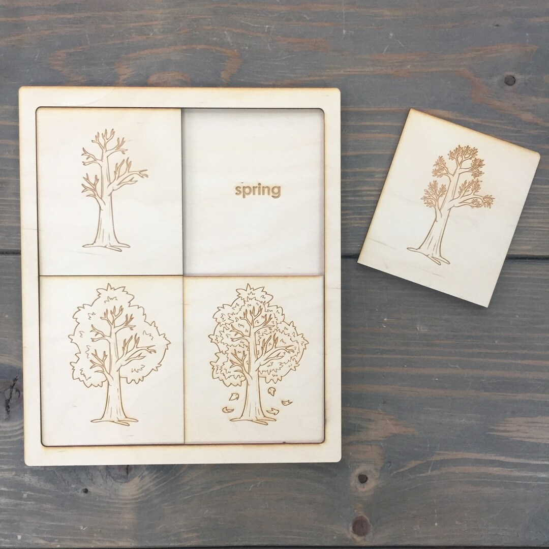 Wood Seasons Puzzle / Tree Puzzle / Seasons / Montessori Education ...