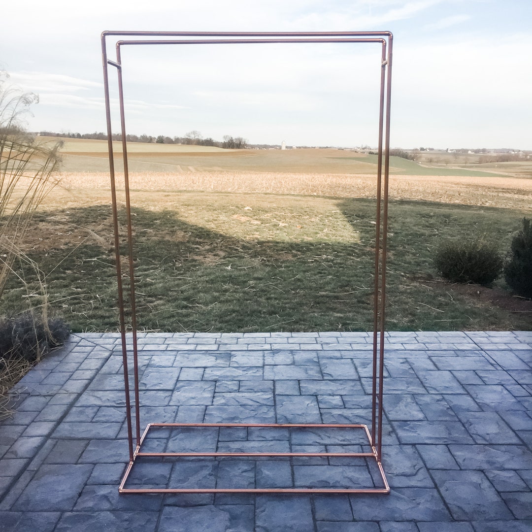 Double Bar Copper Stand // Wedding Welcome Stand // Wedding Sign Stand ...