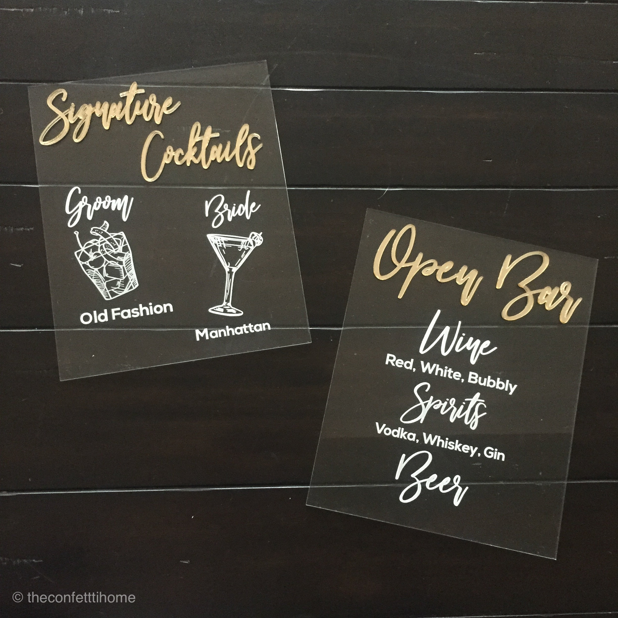 Custom Signature Drinks Sign //wedding Cocktails Sign//acrylic - Etsy