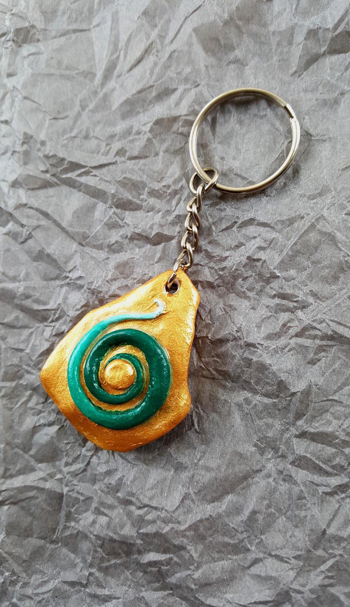 Key ring painted gold beautiful inspirational design with | Etsy