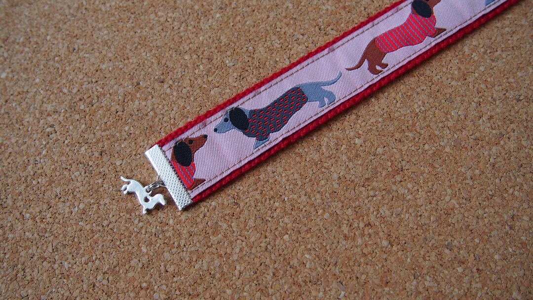 Dachshund Ribbon Bookmark: Sausage Dog Page Marker With Charm - Etsy