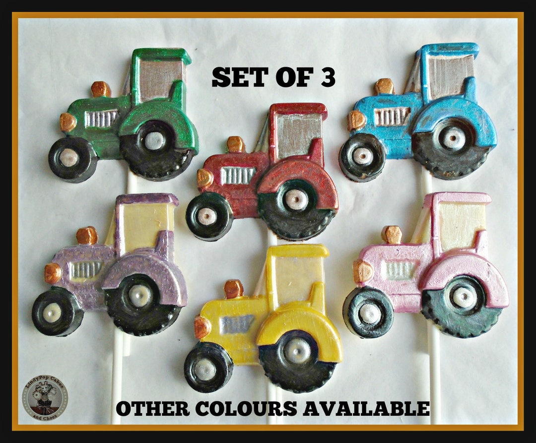 Chocolate Tractor Lollipops: Farm Party Favours, Set of 3 ...