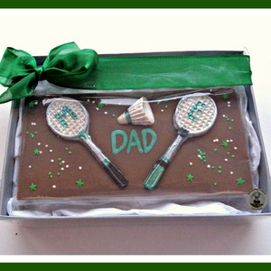 Badminton Chocolate Gift: Personalised Sport Treat Hand Painted - Cake ...